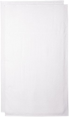 Amazon Basics Quick-Dry Bath Towels - 100% Cotton, 2-Pack, White