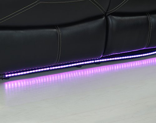 New Classic Furniture Flynn Sofa with Lighted Base, Black