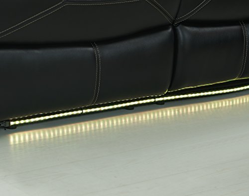 New Classic Furniture Flynn Sofa with Lighted Base, Black