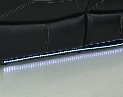 New Classic Furniture Flynn Sofa with Lighted Base, Black