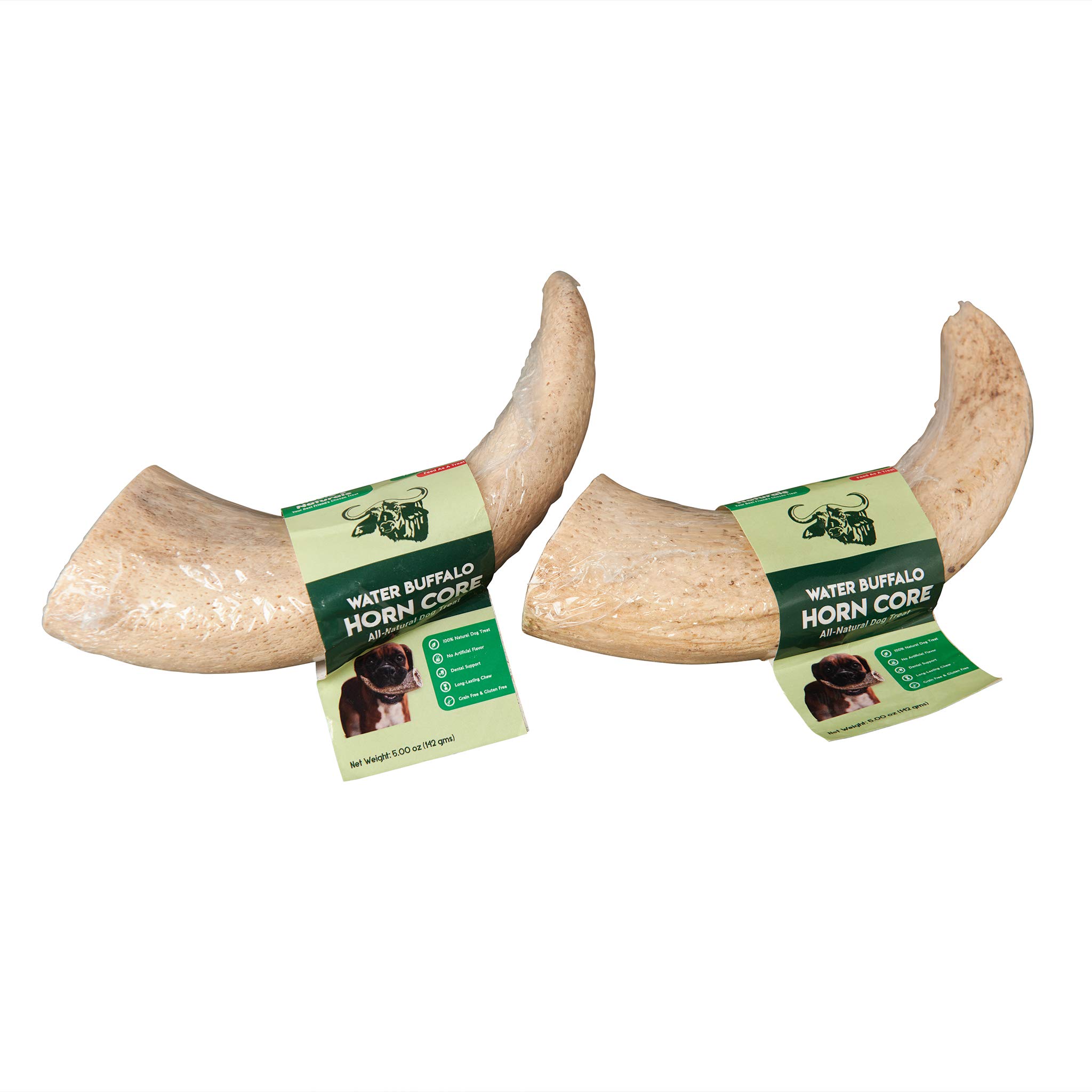 Rozieās Naturals Water Buffalo Horn Core- Inner Component of Buffalo Horn, Durable Chew, Great Alternative to Raw-Hide & Hard Antler Dog Chew, Large -2 Pack, 10 oz