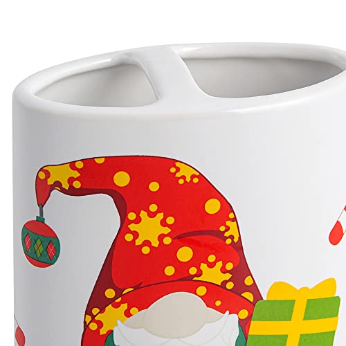 Allure Home Creation Holiday Gnomes 4-Piece Ceramic Bathroom Accessory Set