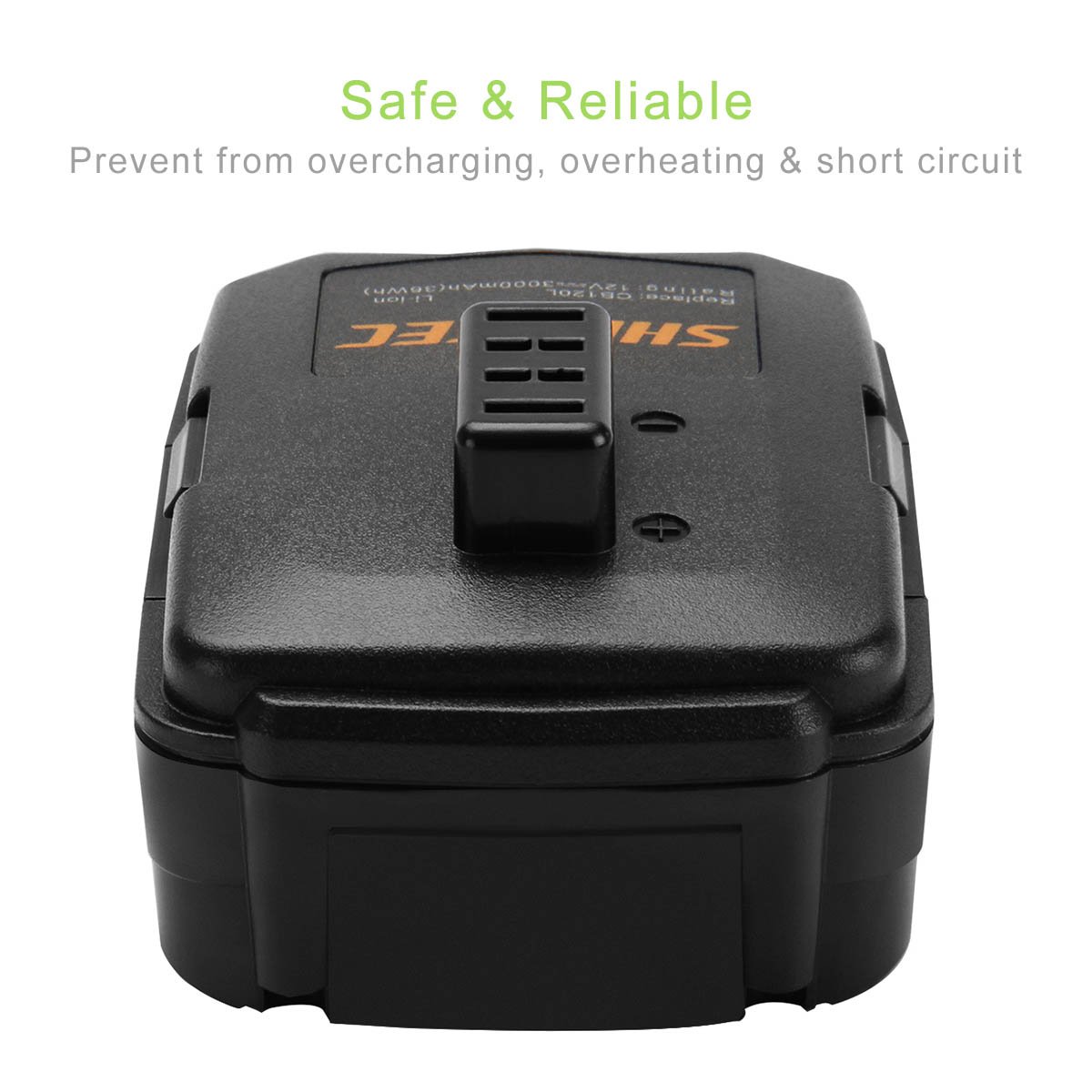 Shentec Two Pack 12V 3000mAh Battery Compatible with RYOBI CB120L CB121L BPL-1220 130503001 130503005, 12V Li-ion Battery (NOT for CB120N)
