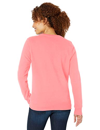 Amazon Essentials Women's French Terry Fleece Crewneck Sweatshirt (Available in Plus Size), Coral Pink, X-Large