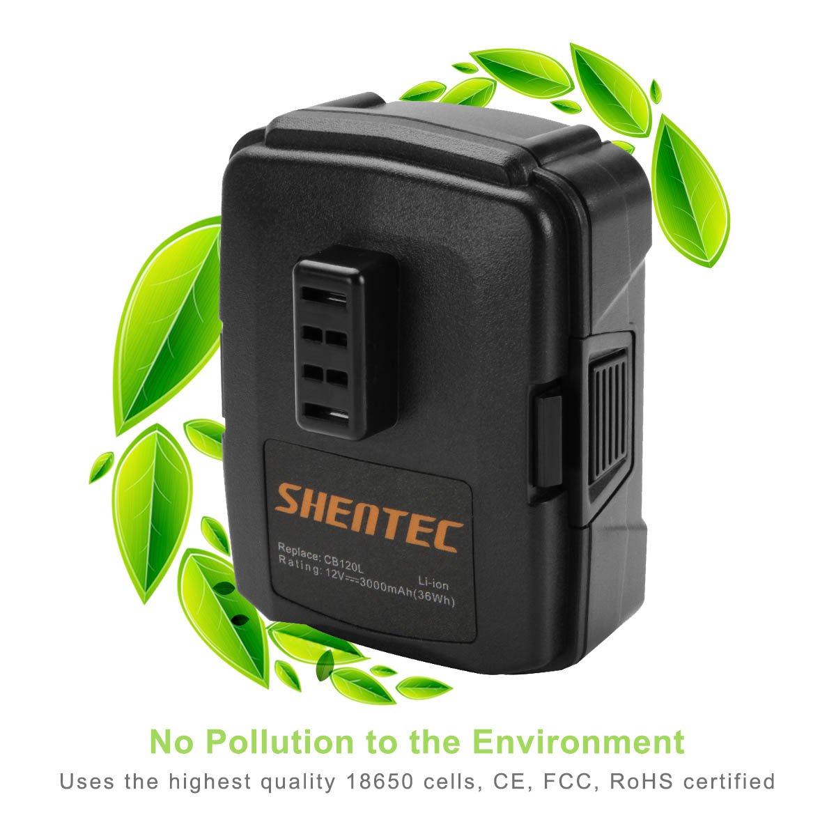 Shentec Two Pack 12V 3000mAh Battery Compatible with RYOBI CB120L CB121L BPL-1220 130503001 130503005, 12V Li-ion Battery (NOT for CB120N)