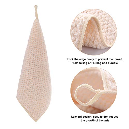 Onlup Hanging Hand Towels,Hand Dry Towels for Kitchen & Bathroom, Super Absorbent Soft Small Hanging Towel Set with Hanging Loop, Machine Washable Towel Fast Drying, Set of 5