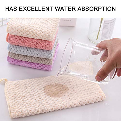 Onlup Hanging Hand Towels,Hand Dry Towels for Kitchen & Bathroom, Super Absorbent Soft Small Hanging Towel Set with Hanging Loop, Machine Washable Towel Fast Drying, Set of 5