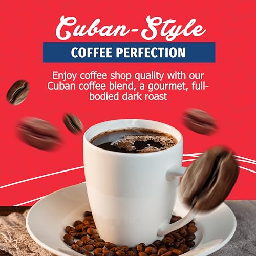 Café Aroma Ground Espresso Roast Coffee, Dark Roast, Cuban Style Coffee, Perfect for Lattes, Blend For Hot & Iced Coffee Creations, 10 oz Can