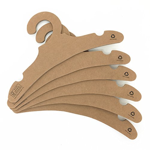 30Pack Koobay 11" Brown Paper Cardboard Recyclable Children Clothes Hangers for Baby & Toddlers Coat