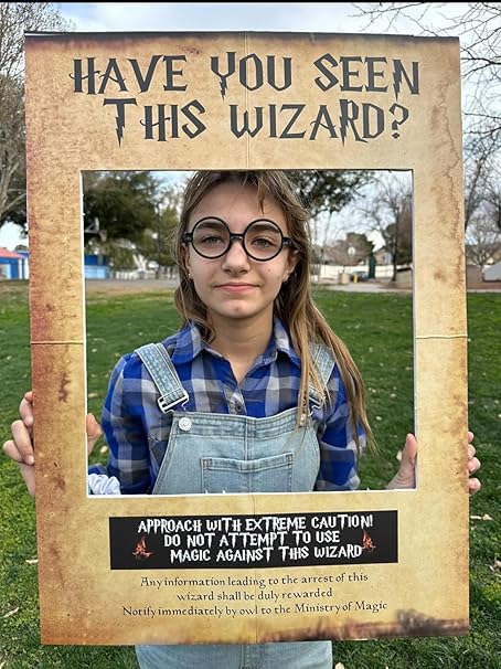 LaVenty Have You Seen This Wizard Photo Booth Prop Wizard Inspired Photo Booth Frame Photo Booth Props for Wizard Theme Party Decorations