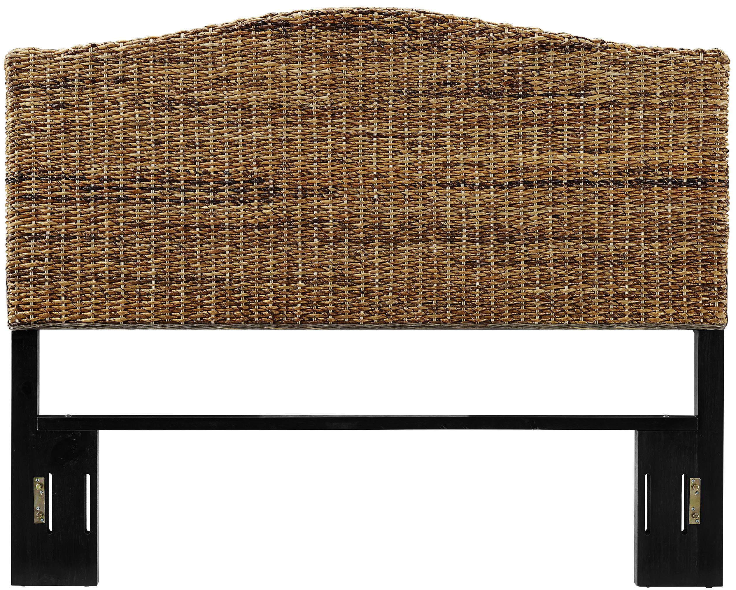 Crosley Furniture Serena Handwoven Natural Fiber Rattan Bed Headboard, Banana Leaf, Queen