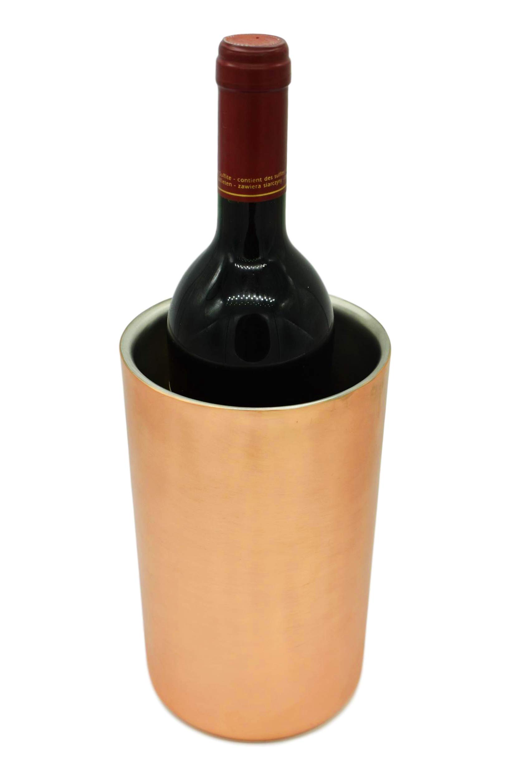 Alchemade Stainless Steel Copper Champagne Wine Bottle Chiller - Wine Cooler Bucket Sleeve, Single Bottle Wine Chiller For Your Home, Bar, Restaurant, Wedding, Party Or Event