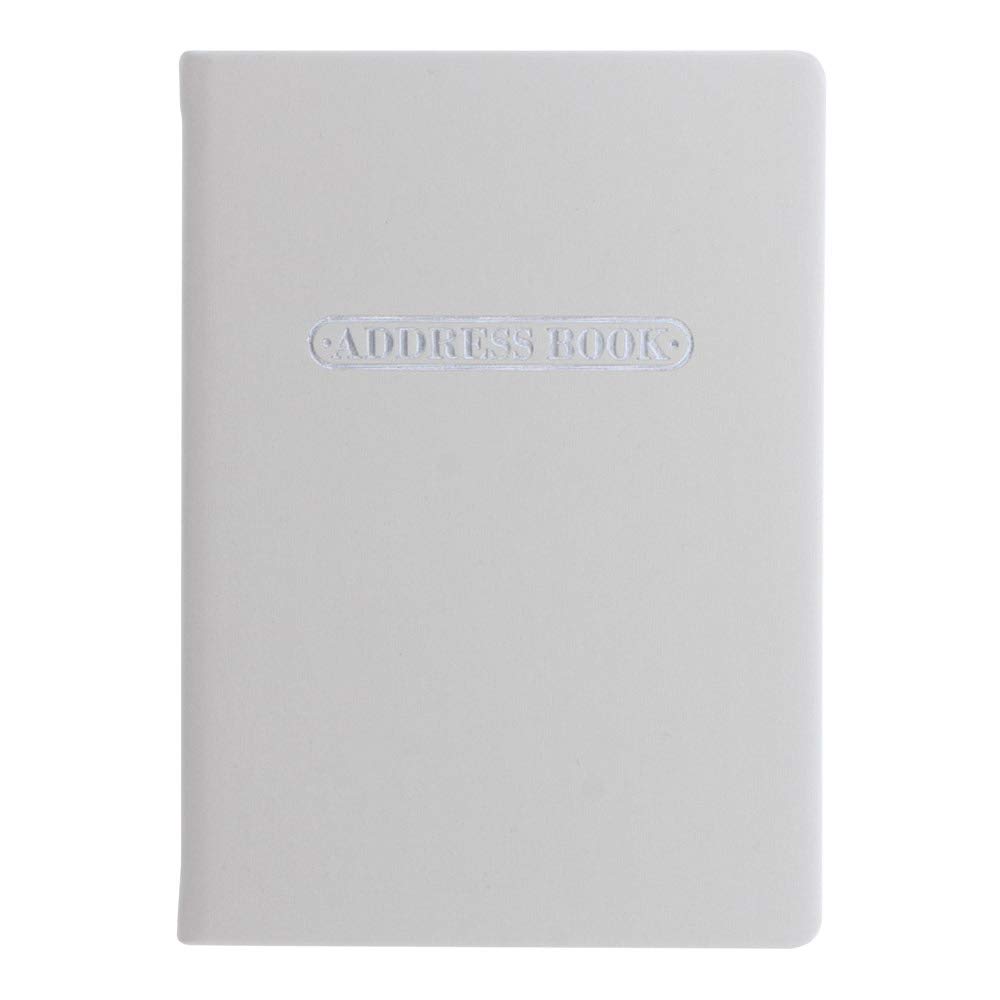 Letts Pastel A6 Address Book, White Paper, 192 Pages, 5.75 x 4.125 x 0.375 inches, Stone (B090035)