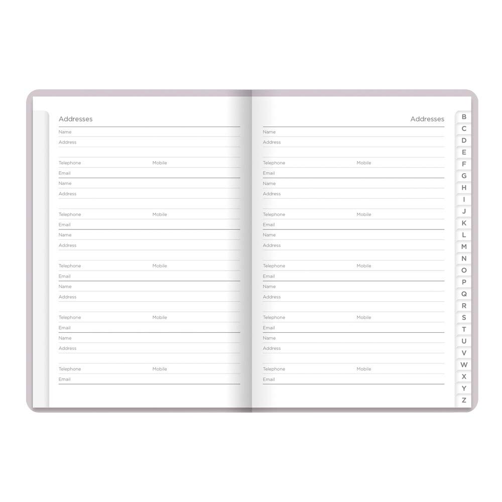 Letts Pastel A6 Address Book, White Paper, 192 Pages, 5.75 x 4.125 x 0.375 inches, Stone (B090035)