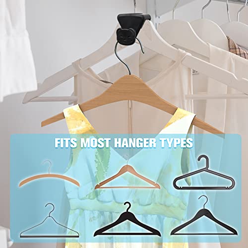 ZOCONE 25PCS Clothes Hangers, Space Saving Hangers for Clothes, Heavy Duty Hanger Connector Hooks Cascading Organizers to Expand Closet Space, with Storage Bag(Black)