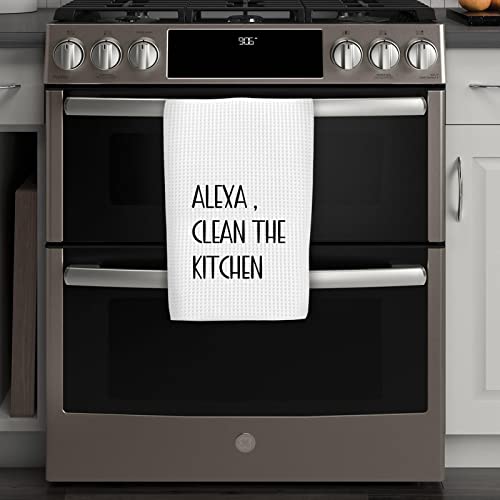 WCGXKO Funny Kitchen Towel Alexa Clean The Kitchen Housewarming Gift Hostess Gift (Clean The Kitchen Towel)