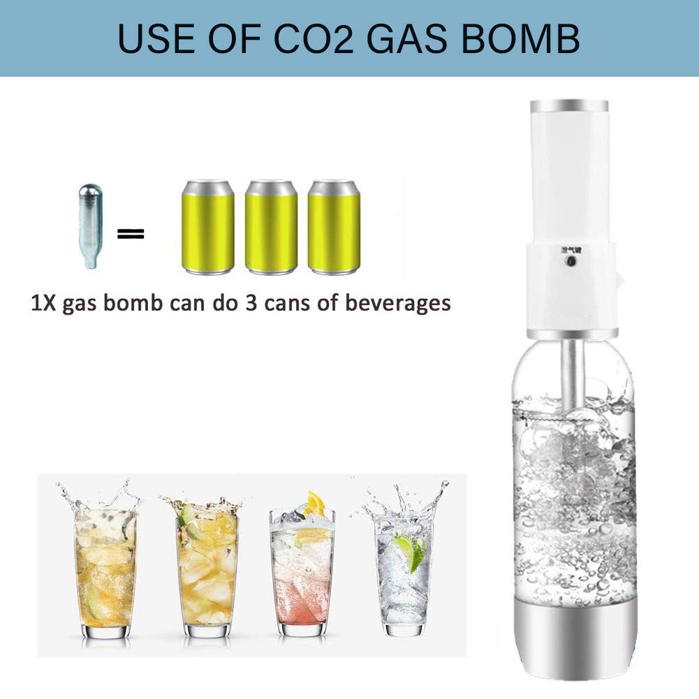 Portable Soda Maker Crystal Sparkling Water Maker Use Standard CO2 Cylinder for DIY Beverages Bubble Fruit Juice Cocktail Healthy Drinks