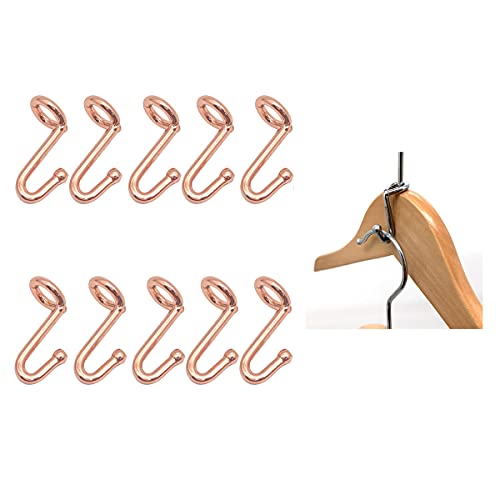 KOOBAY Clothes Hanger 72Pcs Connector Hooks Stable Hanger Rose Gold Metal Outfit Hangers Extender Clips Mini Cascading Hanger Hooks
