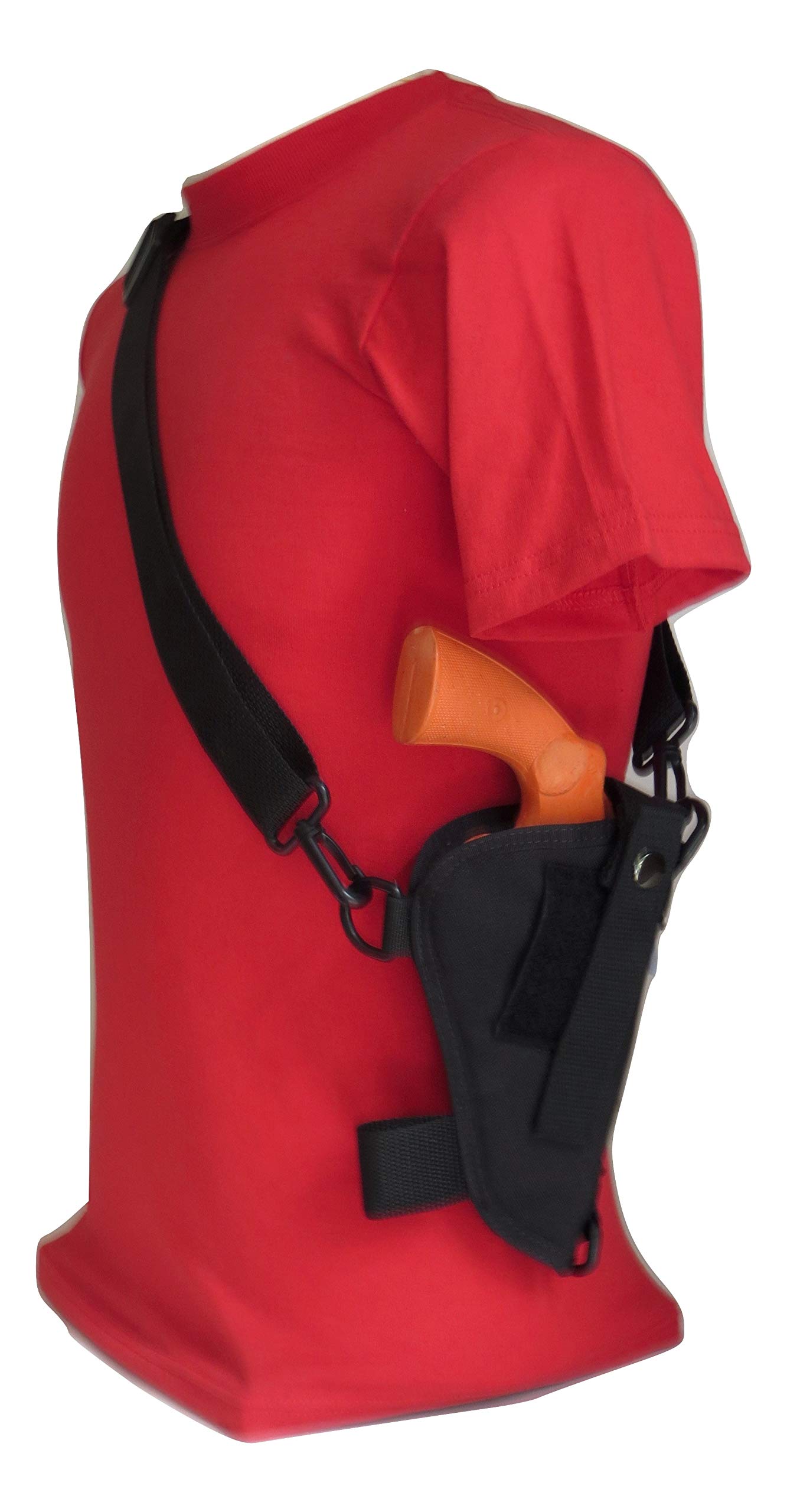 Bandolier Shoulder Holster Unscoped 4" Medium and Large Revolver - 38,357,44,45LC Black