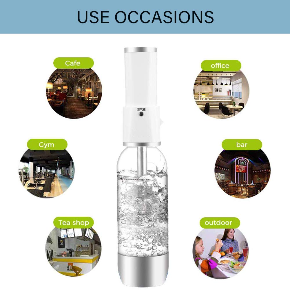 Portable Soda Maker Crystal Sparkling Water Maker Use Standard CO2 Cylinder for DIY Beverages Bubble Fruit Juice Cocktail Healthy Drinks