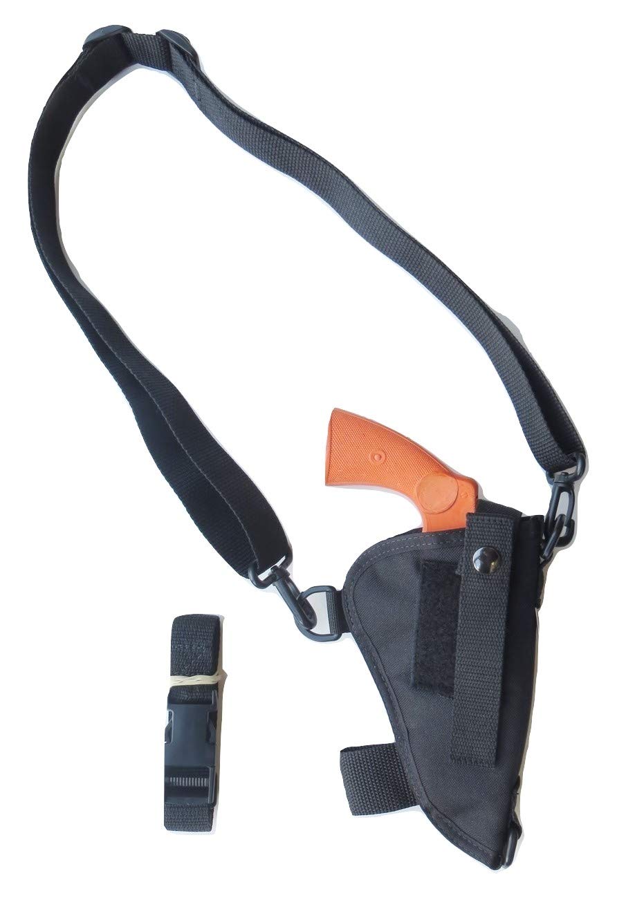 Bandolier Shoulder Holster Unscoped 4" Medium and Large Revolver - 38,357,44,45LC Black