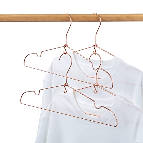 KOOBAY Clothes Hanger 72Pcs Connector Hooks Stable Hanger Rose Gold Metal Outfit Hangers Extender Clips Mini Cascading Hanger Hooks