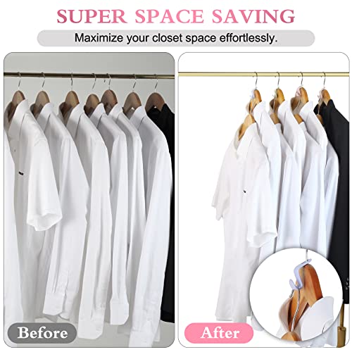 Clothes Hanger Connector Hooks, 60PCS Sturdy Mini Cascading Hanger Hooks, Thickened 20lbs Space Saving Closet Hanger Organizer, Hanger Extender Clips, 5-Color Hanger Connection Hooks for Closet