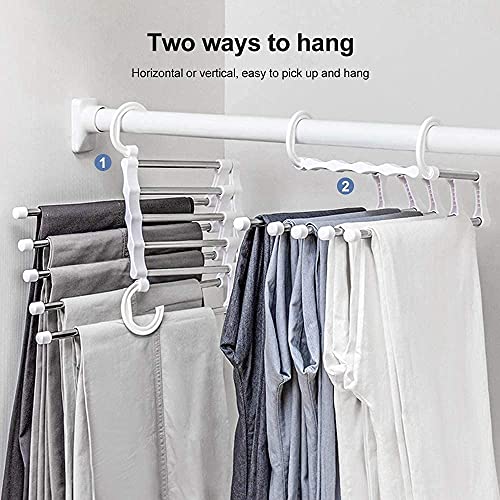 YUNAI Stainless Steel Pants Hangers Jeans Clothes Organizer Folding Storage Rack Space Saver Storage Rack for Hanging