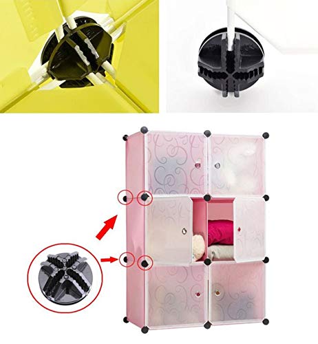 QUUPY 12Pcs Black Plastic Wire Cube Connectors Wire Grid Cube Organizer Connector for Modular Closet Storage Organizer Wire Shelving
