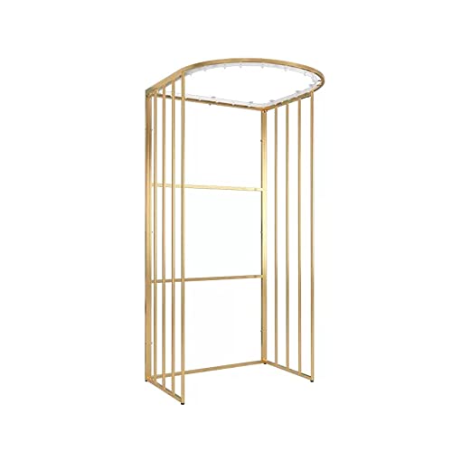 Clothing Store Fitting Room Curtain Frame, Portable Temporary Mobile Privacy Protection Dressing Room, Foldable Mall Simple Changing Room and Display Rack, 200x95x95cm (Gold Frame)