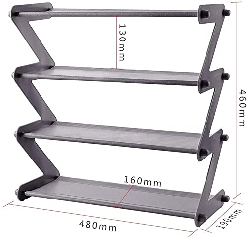llibnn 2 Pack Shoe Storage Rack Non Woven Stainless Steel Foldable Save Space Multi Layer Assembled Shoe Holder