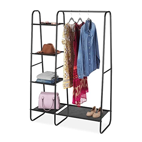 n/a Coat Rack Clothing Rack Freestanding Wardrobe Mesh Fabric Shelves for Portable Clothing Storage Wardrobe