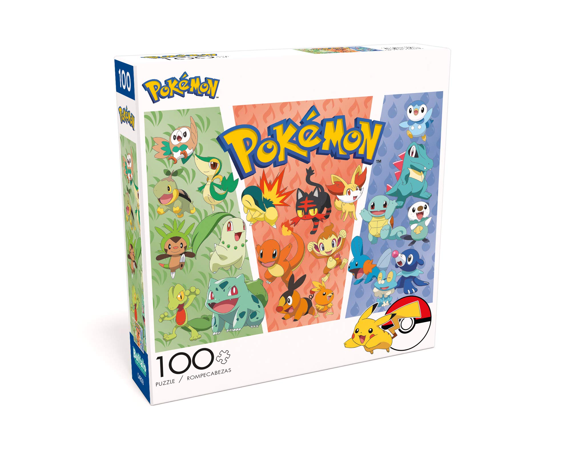 Buffalo Games - Pokemon- Starters Pokemon - 100 Piece Jigsaw Puzzle for Families -Challenging Puzzle Perfect for Game Nights - Finished Size is 15.00 x 11.00