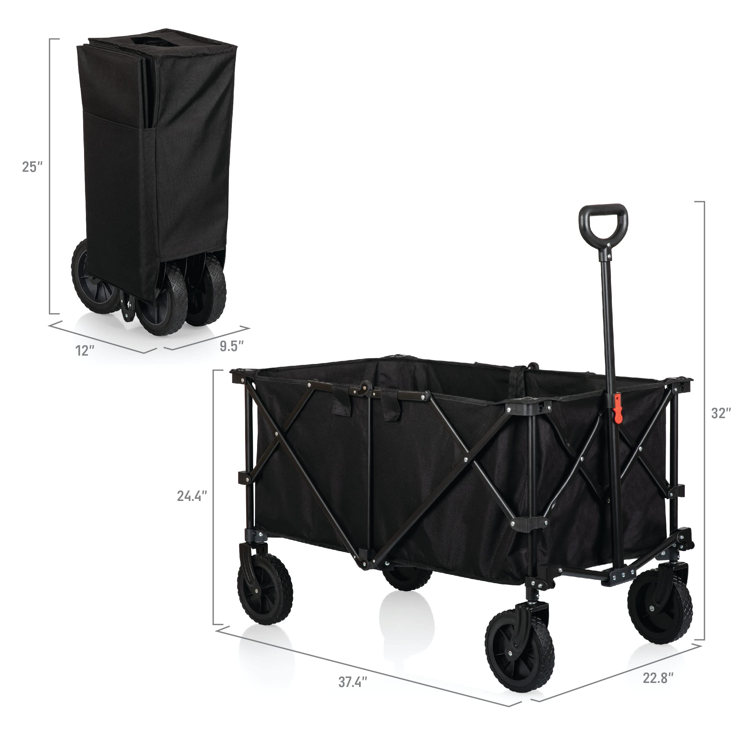 ONIVA - a Picnic Time Brand Adventure Folding, Beach, & Sport Utility Wagon XL, Black