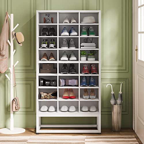 Tribesigns Shoe Storage Cabinet, 24 Pair Cubby Shoe Rack Organizer with Adjustable Shelves, 8-Tier Entryway Shoe Storage Closet Shoe Organizer for Living Room, Bedroom, Mudroom