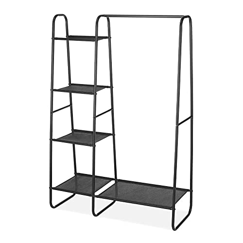 n/a Coat Rack Clothing Rack Freestanding Wardrobe Mesh Fabric Shelves for Portable Clothing Storage Wardrobe