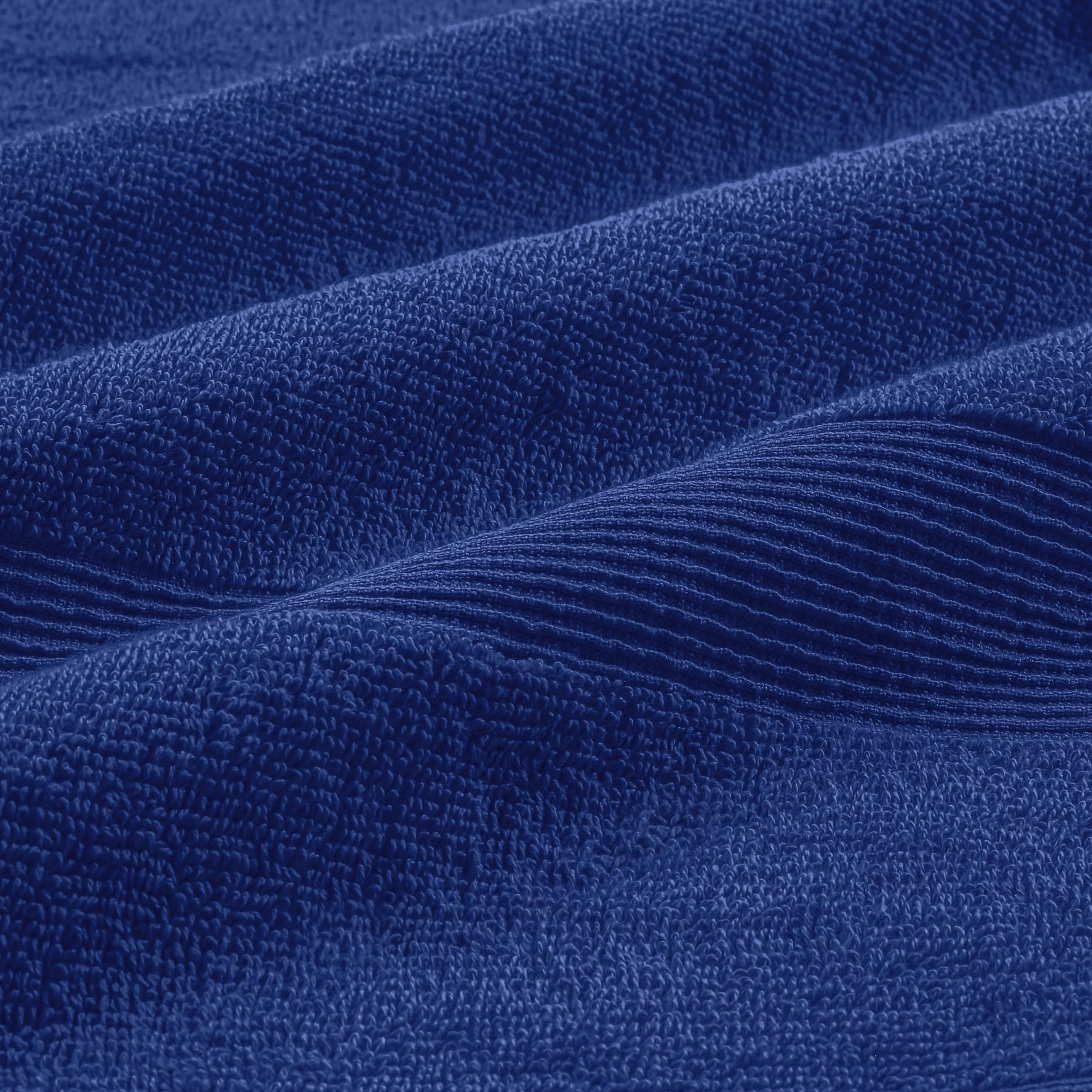 Belizzi Home 4 Pack Bath Towel Set 27x54, 100% Ring Spun Cotton, Ultra Soft Highly Absorbent Machine Washable Hotel Spa Quality Bath Towels for Bathroom, 4 Bath Towels - Navy Blue