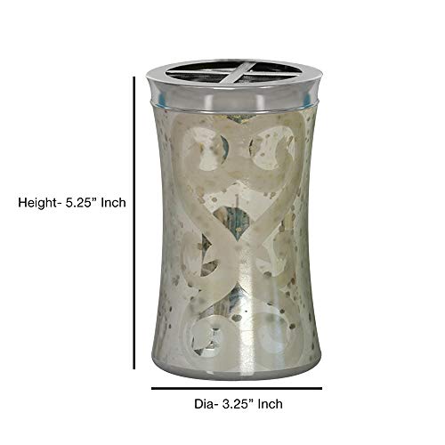 nu steel 7-Piece Mercury Glass Bathroom Accessory Set, Patchwork, Mercury/Shiny
