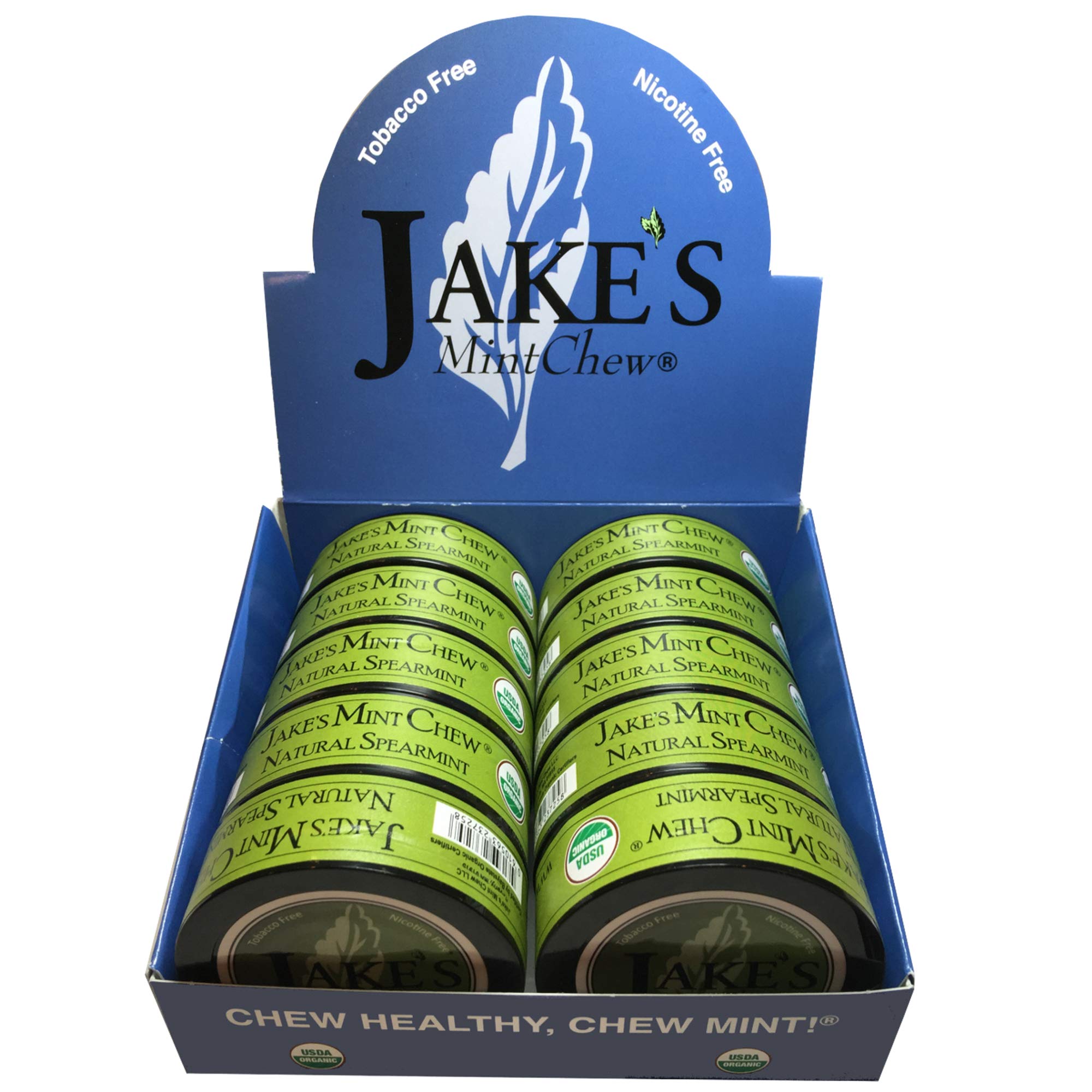 Jake's Mint Chew Spearmint 10 Cans with DC Crafts Nation Skin Can Cover - Metal