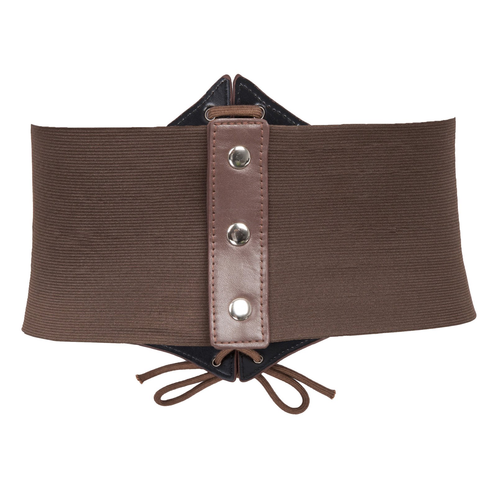 GRACE KARIN Womens Faux Leather Steampunk Sexy Underbust Waist Belt Corset(3XL,Coffee)