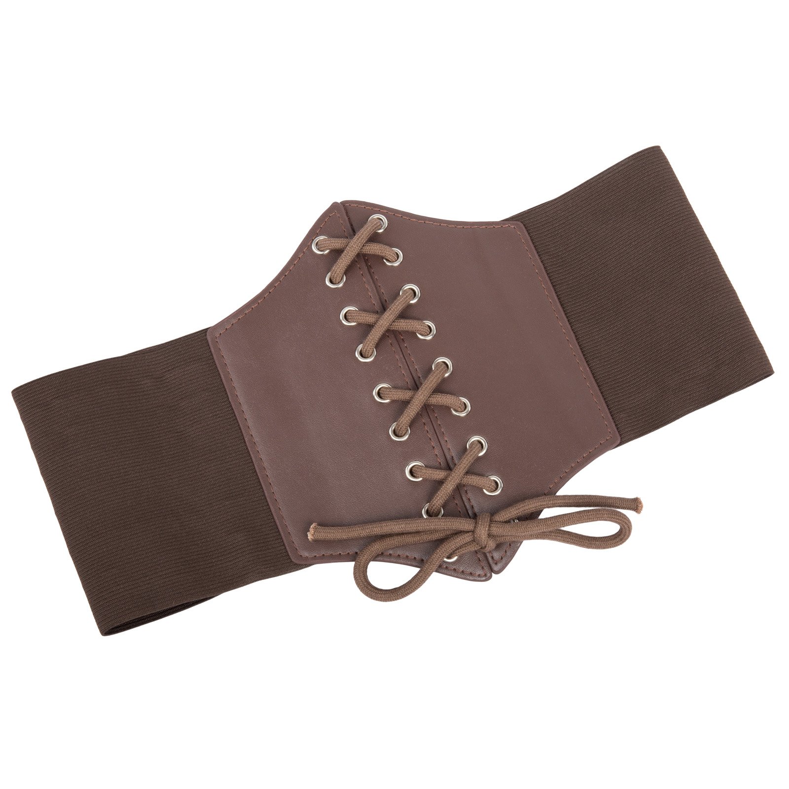 GRACE KARIN Womens Faux Leather Steampunk Sexy Underbust Waist Belt Corset(3XL,Coffee)