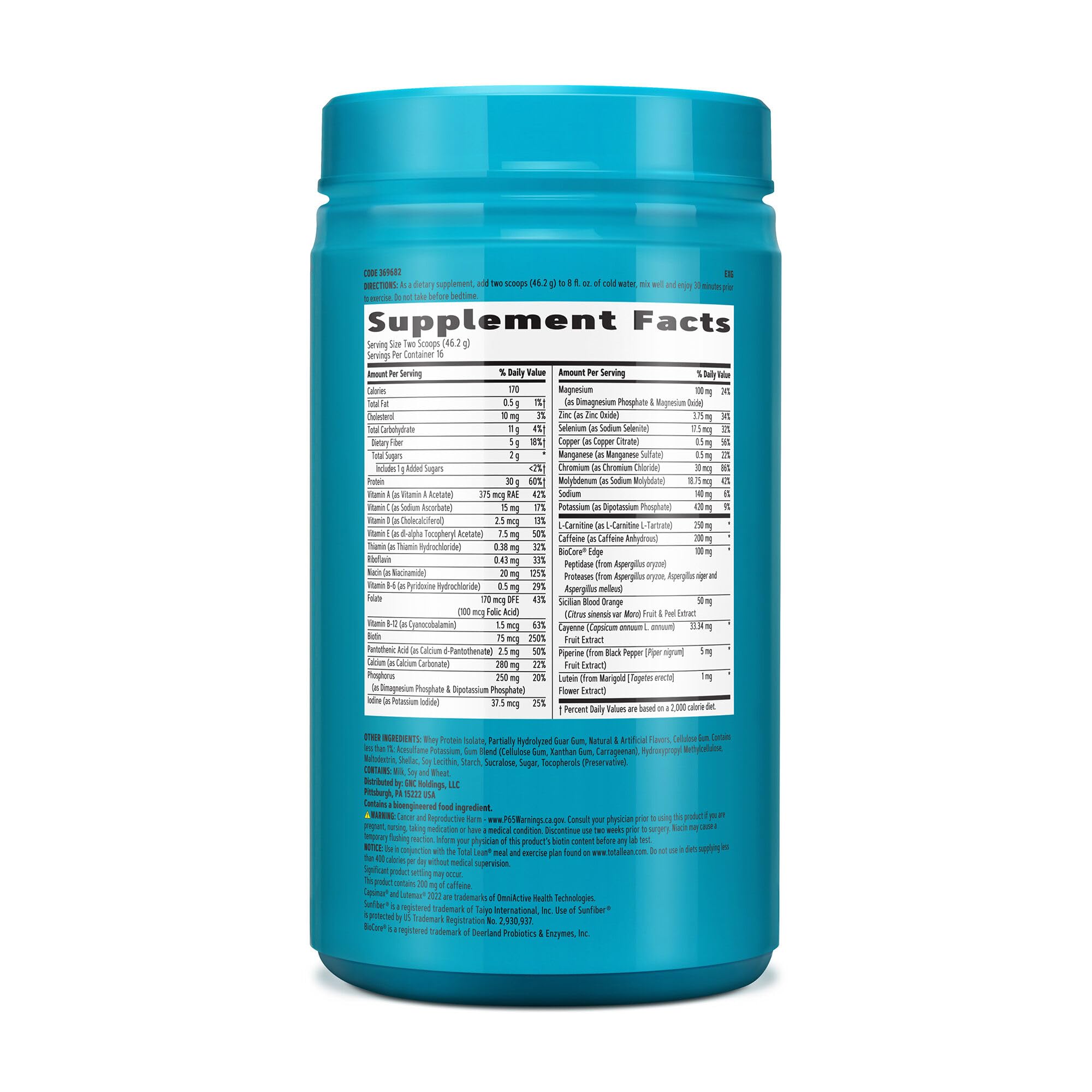 GNC Total Lean Shake Burn Protein Powder | Hunger Satisfying, Proven to Burn 3X More Calories | Vanilla | 16 Servings