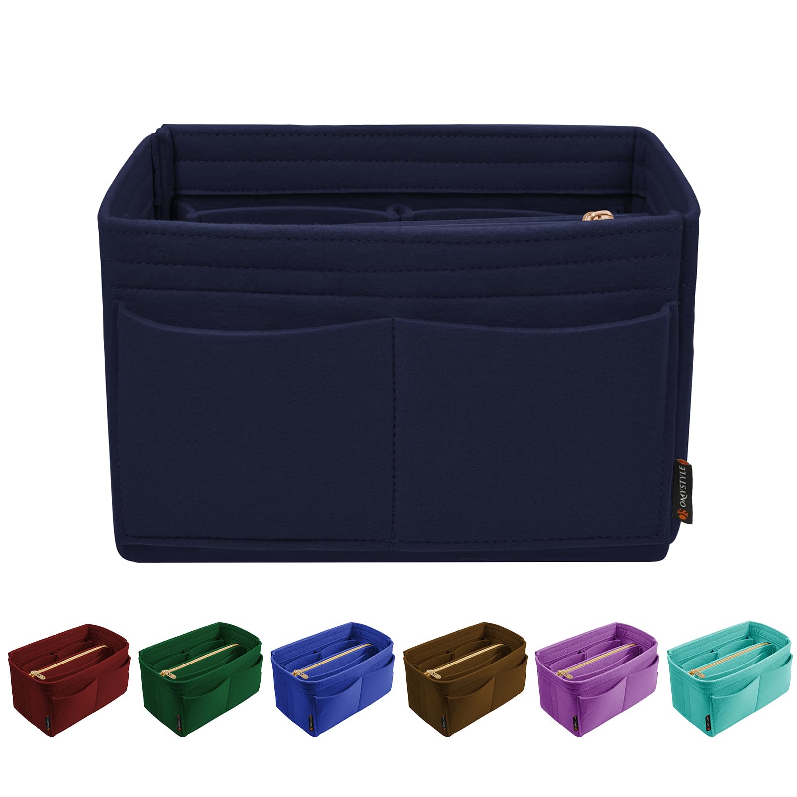 OMYSTYLE Navy X-Large Organizer Insert, Felt Tote Bag Organizer Insert with 5 Sizes, Handbag Dividers for Inside Purse, Compatible with Longchamp, Neverful, Speedy and More