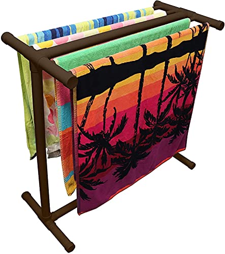 Essentially Yours 5 Bar Pool Outdoor Pool Towel Rack | Brown