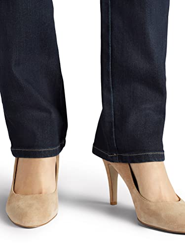 Lee Women's Instantly Slims Classic Relaxed Fit Monroe Straight Leg Jean, Heritage Blue, 8 Short Petite