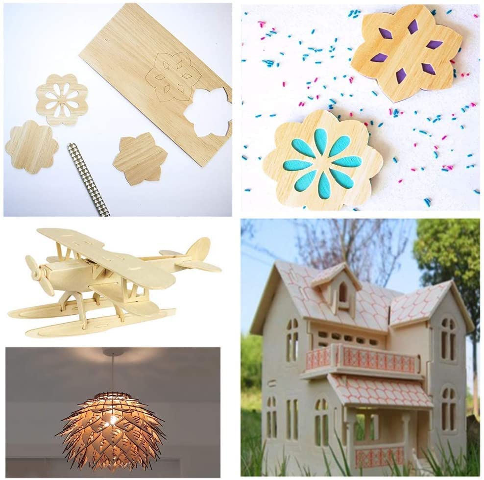 FOGAWA 5Pcs Balsa Wood Sheets 1/16 x12x8 Inch Plywood Sheets Unpainted Thin Natural Unfinished Wood Hobby Wood Board for Making Mini House Airplane Ship Boat DIY Model