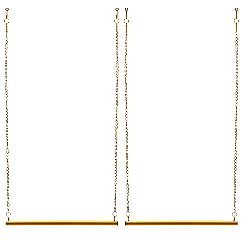 2 Pcs 24"Boutique Retail Hanging Clothing Racks Adjustable Height, Metal Garment Rack Heavy Duty Wedding Dress Display Gold Clothes Rack Ceiling Hanger Storage Shelves Commercial Creative Iron Chain