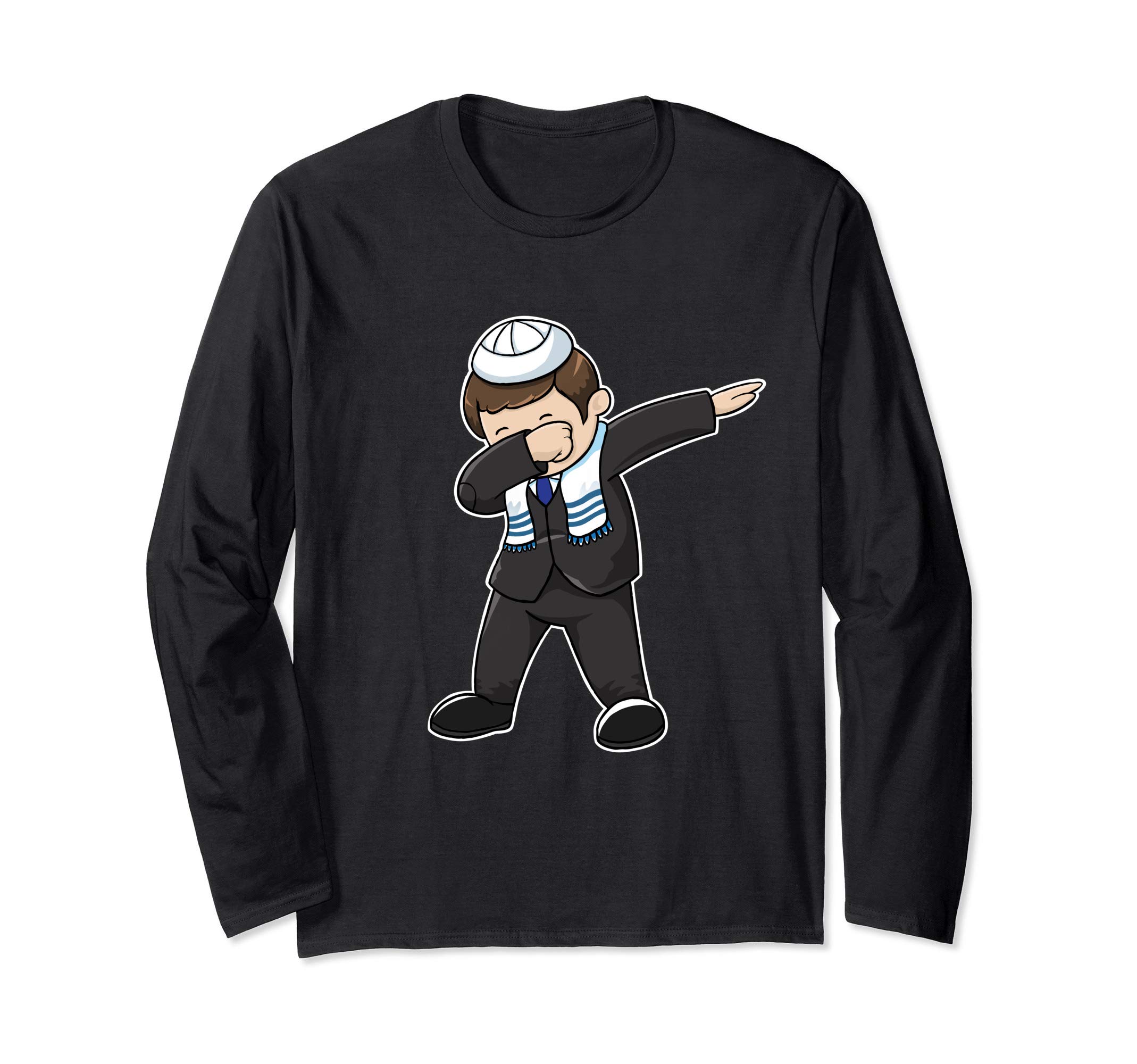 Bar Mitzvah Dabbing Jewish Boy Funny Hanukkah Gift Long Sleeve T-Shirt