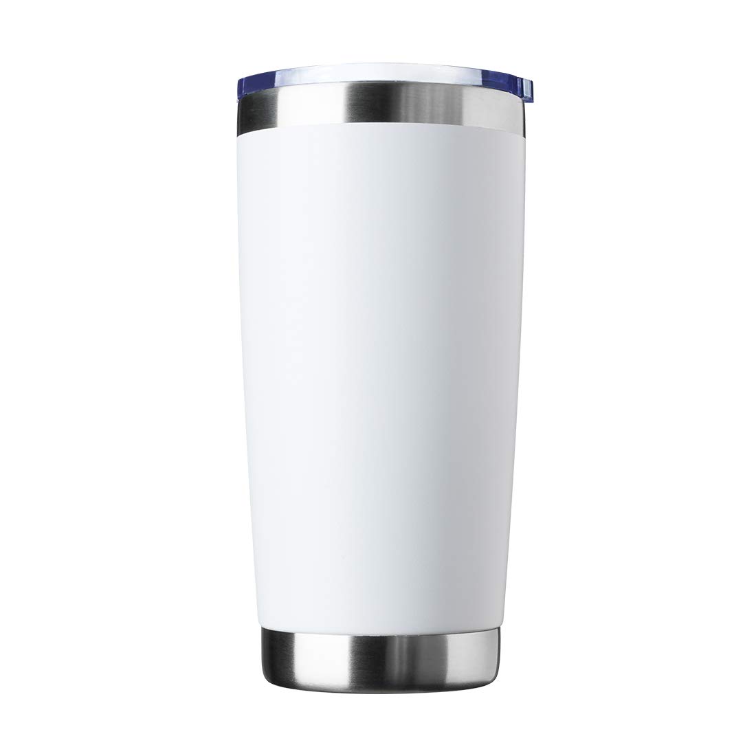 EcoMozz 20oz Tumbler Bulk Stainless Steel Vacuum Insulated Tumblers with Lid Double Wall Travel Mug Durable Powder Coated Coffee Cup, Suitable for Ice Drinks and Hot Beverage (White 1pack)