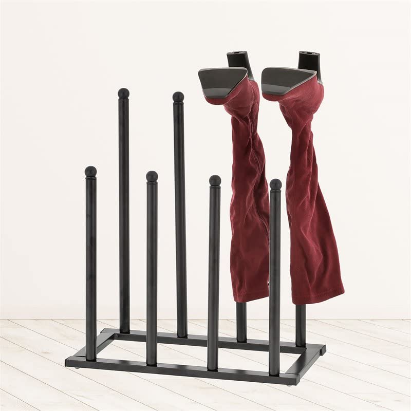 Alexent Traditional Bamboo Wood Boot Rack Tall Shoes Boot Rack Free Standing Shoe Racks for Closet Entryways Bedroom Patio Women Gift, Fit for 16in Boot
